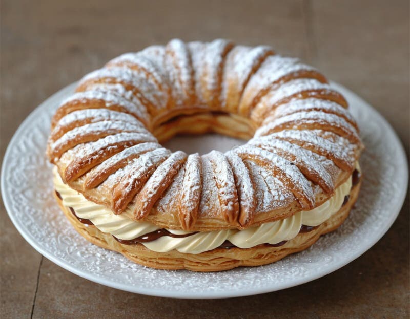 Paris-Brest Cake Bakery Donut Dessert Snack Stock Image - Image of ...