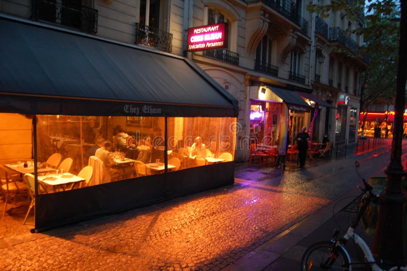 Paris cafe at night stock photo. Image of france, historical - 237181012