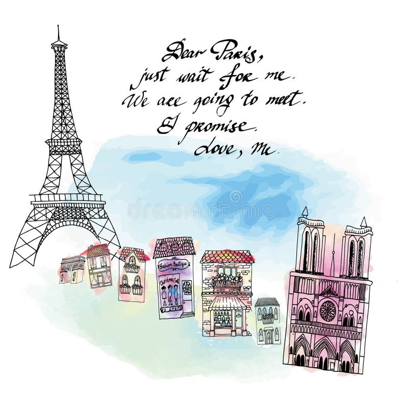 Paris Card stock vector. Illustration of sign, sweet - 86346648