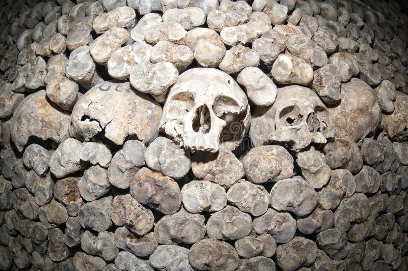 Paris Catacombs Skulls and Bones Editorial Image - Image of grunge ...