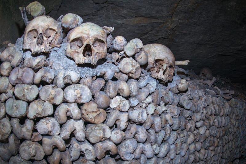 Paris Catacombs Skulls and Bones Stock Photo - Image of medical, face ...