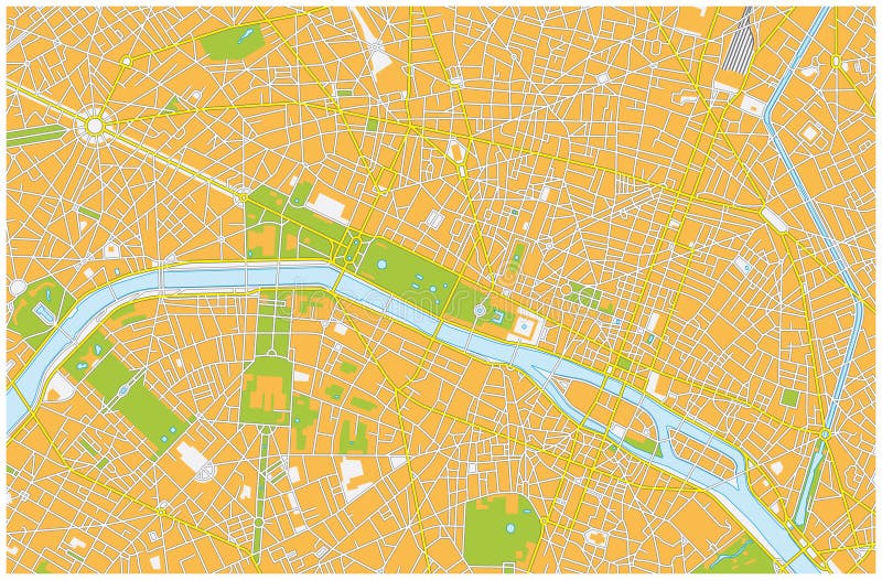 Paris city map stock illustration. Illustration of geography - 64500093