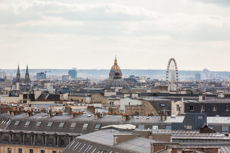Paris City Seen from a Rooftop in a Cold Winter Day Stock Image - Image ...