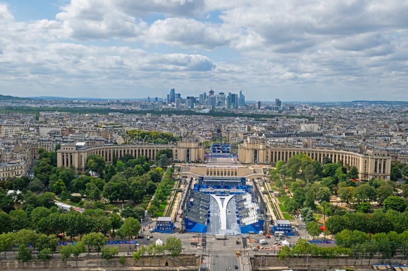 Paris City View from the Eiffel Tower Stock Illustration - Illustration ...
