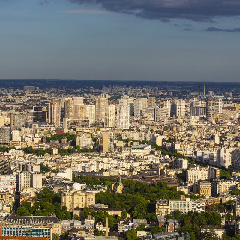 Paris City View from the Montparnasse Tower Building. Stock Image ...