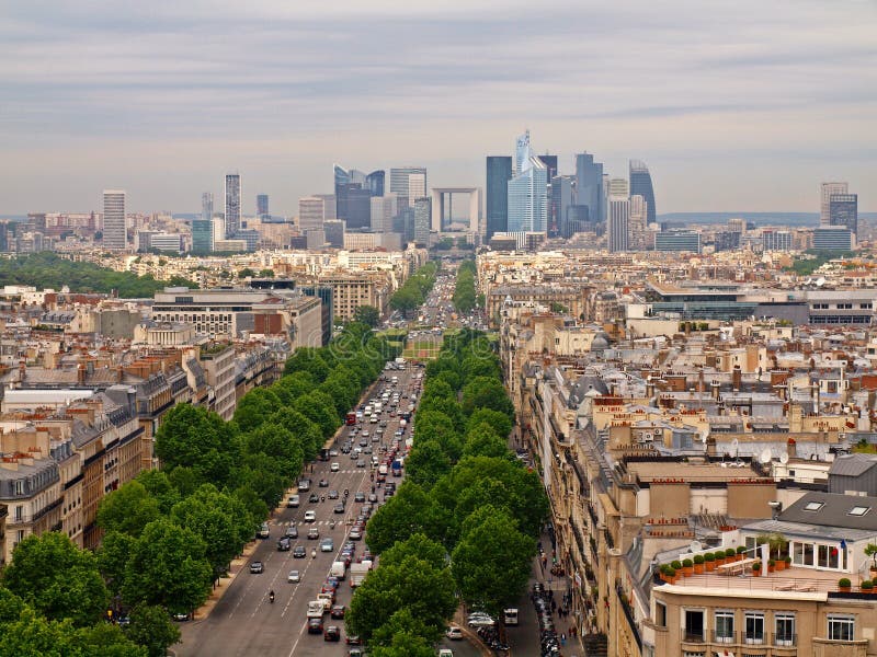 Paris City View To the Defense District Stock Image - Image of ...