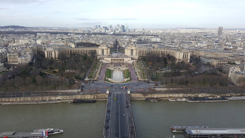 Paris City View from Top of Eiffel Tower Stock Image - Image of vehicle ...