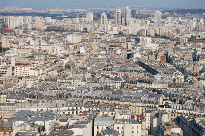 Paris Cityscape from High Viewpoint Stock Photo - Image of skyline ...