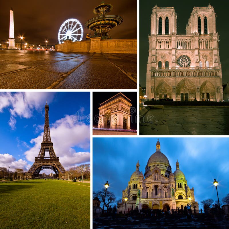 Paris collage stock image. Image of eiffel, city, engineering - 23899377