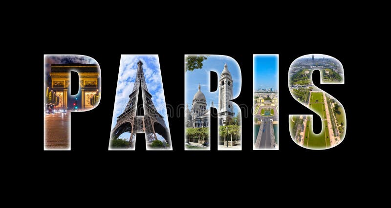 Paris collage stock illustration. Illustration of monument - 34837284