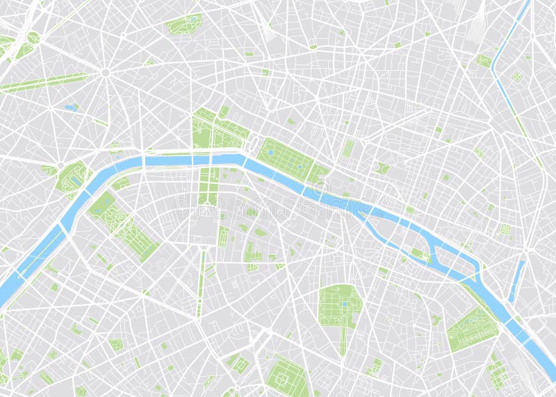 Map of the City of Paris, France Stock Vector - Illustration of plan ...