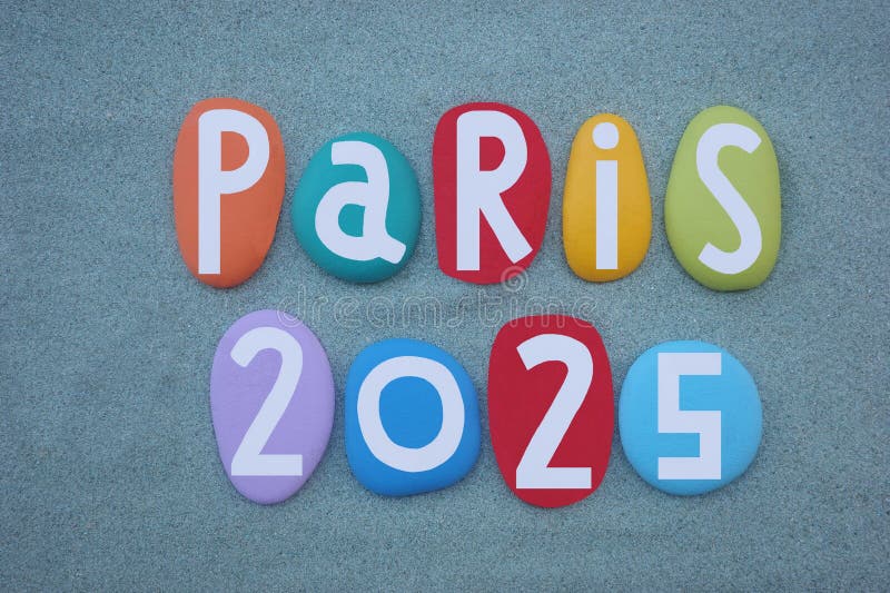 Paris 2025, Creative Logo Composed with Multi Colored Stone Letters ...
