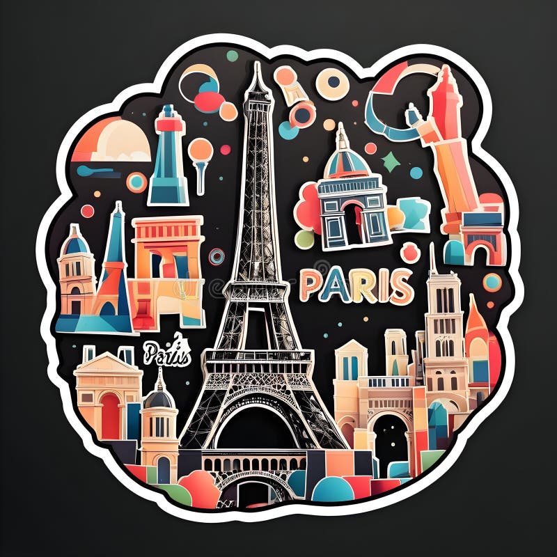 Paris stock illustration. Illustration of food, text - 312342294