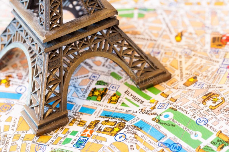 Paris detailed map stock photo. Image of geographical - 35275396