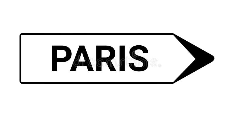 Paris Direction and Road Sign Stock Illustration - Illustration of ...