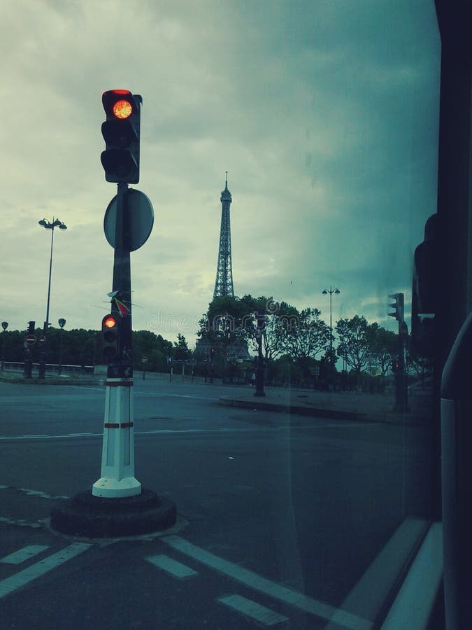 Paris 1 stock image. Image of traffic, paris, tower, stoplight - 42915587
