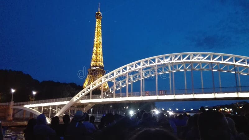 Paris Eiffel Tower + Bridge Editorial Photo - Image of paris, eiffel ...