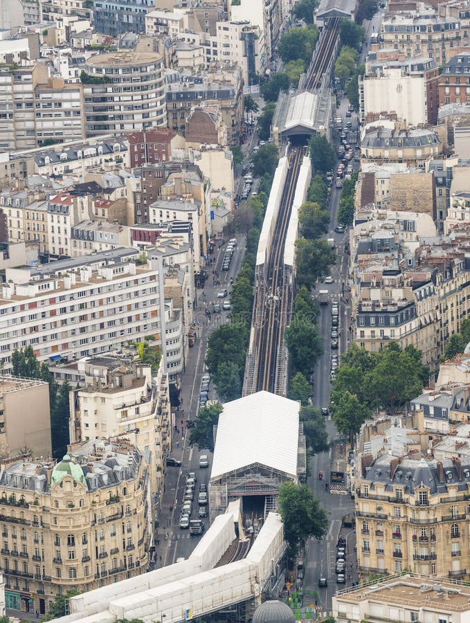 Paris External Metro Train System, Aerial View Stock Photo - Image of ...