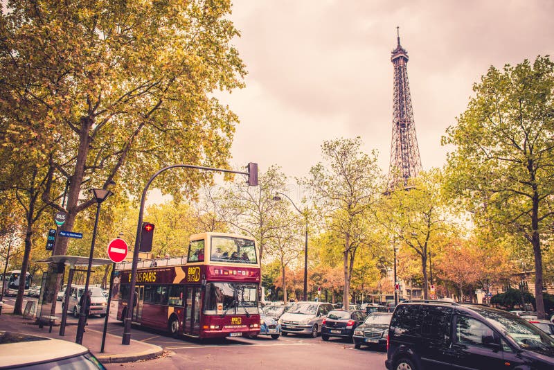 Paris in fall editorial stock image. Image of street - 88139979