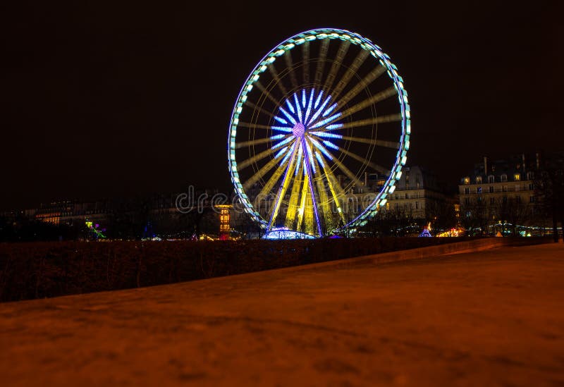 Paris Ferris Wheel stock image. Image of celebration - 169552657