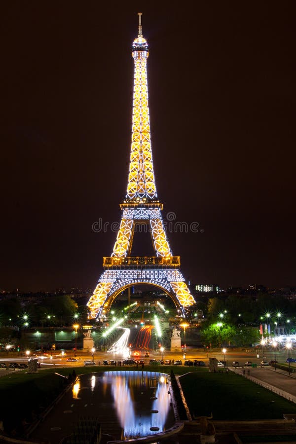 Paris, France. 27 April 2012: Eiffel Tower in Paris by Night Editorial ...