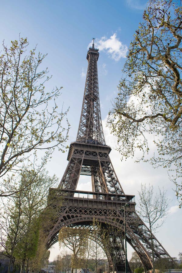 Paris, France - April 1, 2019: Eiffel Tower in Spring Stock Image ...