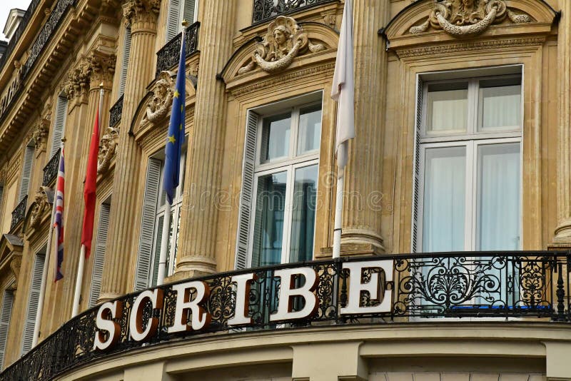 Paris; France - December 22 2017 : the Hotel Scribe Editorial ...