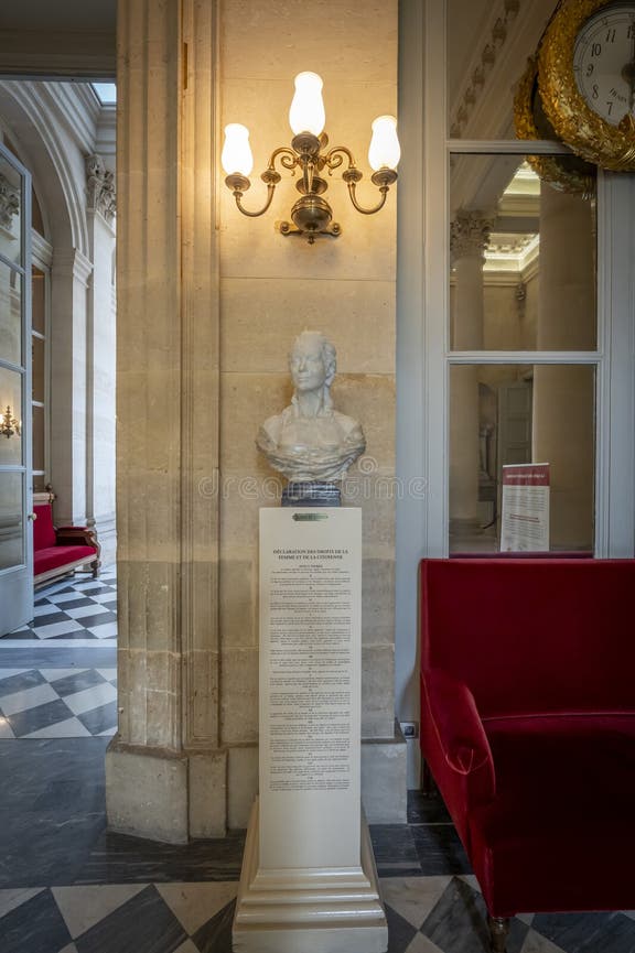 Paris, France - 04 24 2025: Detail View of the Olympe De Gouges Bust in ...