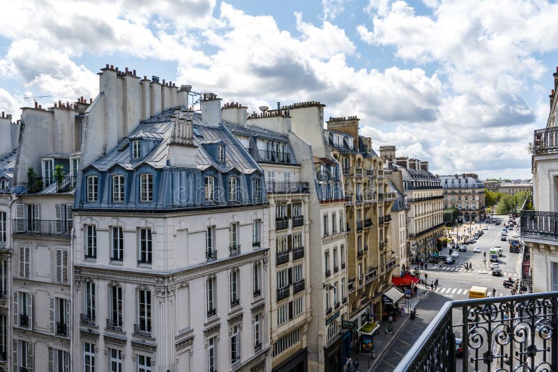 View at Parisian Apartment Buildings in the Center of Paris, France ...
