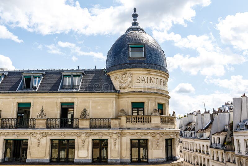 View at Parisian Apartment Buildings in the Center of Paris, France ...