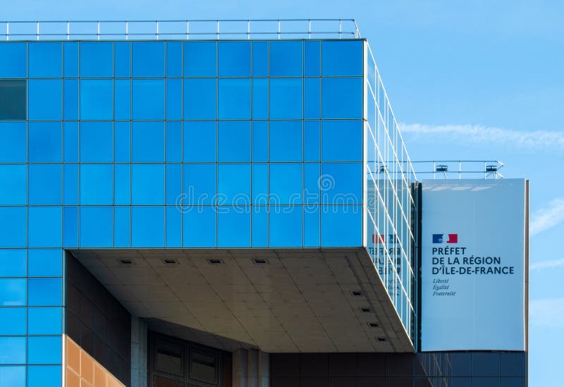 Paris, France - 12 17 2023 : the Facade of the Ile De France Prefecture ...