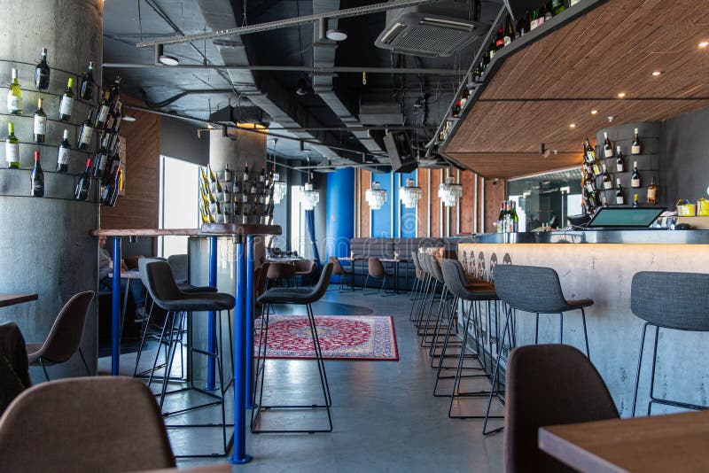 Interior of a Modern Loft-style Bar Editorial Stock Photo - Image of ...