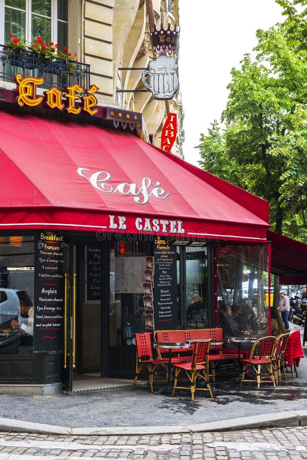 Cafe Le Castel in Paris, France Editorial Photography - Image of design ...