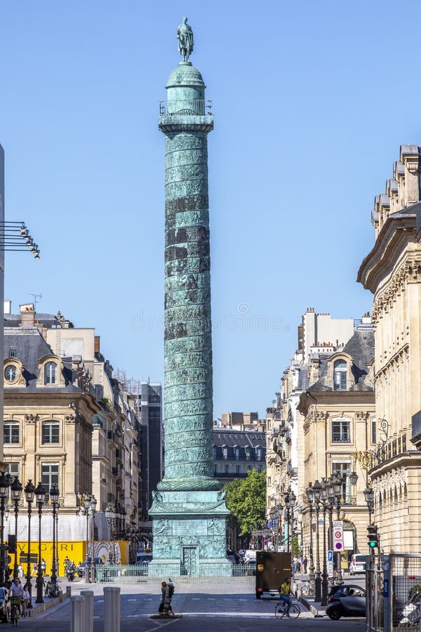 Vendome columns in Paris editorial photo. Image of clouds - 185759916
