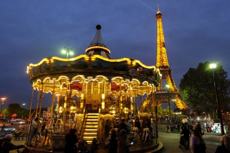 Vintage Carousel Close To Eiffel Tower, Paris Editorial Image - Image ... Vintage Carousel Close To Eiffel Tower, Paris Editorial Image - Image ...