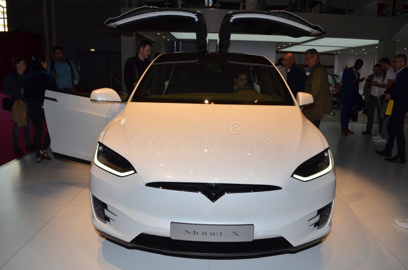 Paris, France - October 03, 2018: Tesla Model X at Paris Motor Show ...