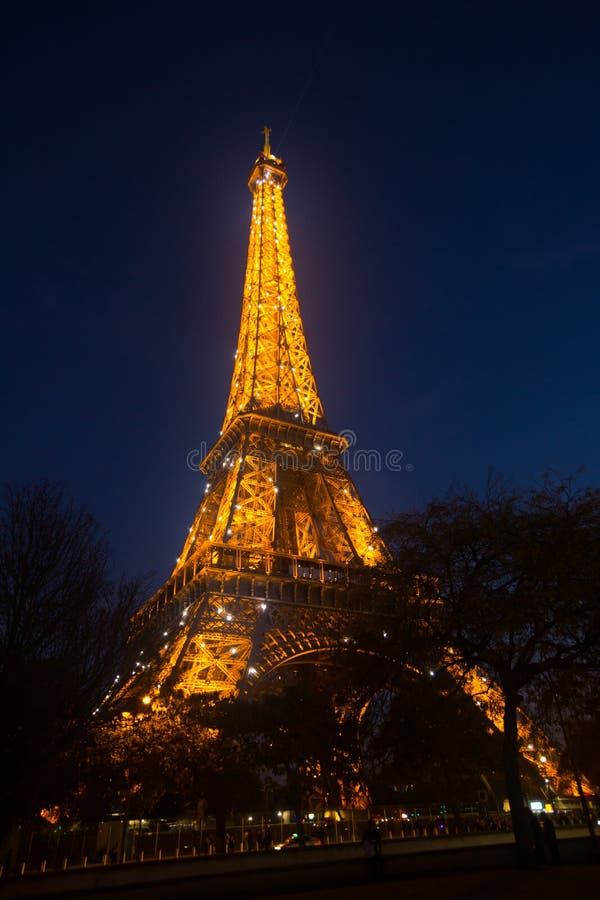 Eiffel Tower on Sunset Sky Background Editorial Photography - Image of ...