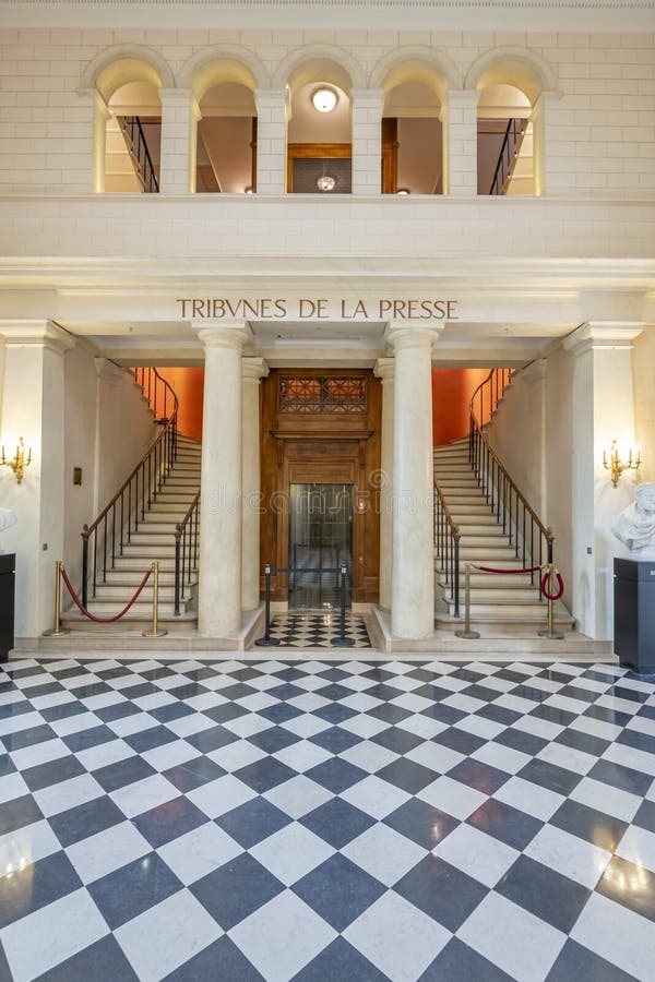 Paris, France - 04 24 2025: Panoramic View of the Hall of Busts and the ...