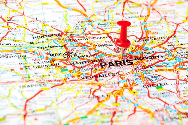Paris Map Pin Stock Images - Download 123 Royalty Free Photos