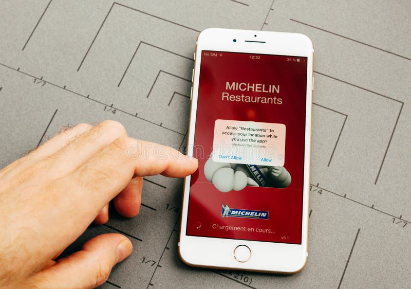 Michelin Restaurants App on IPhone 7 Plus the Application Software ...
