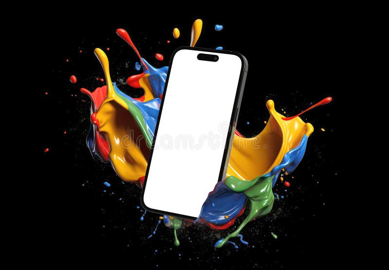 PARIS - France - September 1, 2023: 3D Iphone 14 Mockup with Generative ...