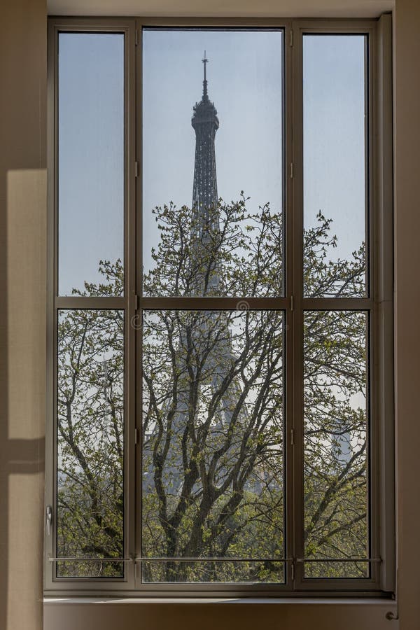 Paris, France - 03 26 2022: View of the Eiffel Tower and a Tree through ...