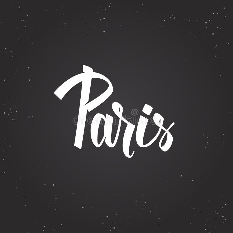 Paris Hand Drawn Lettering stock vector. Illustration of drawn - 185196496