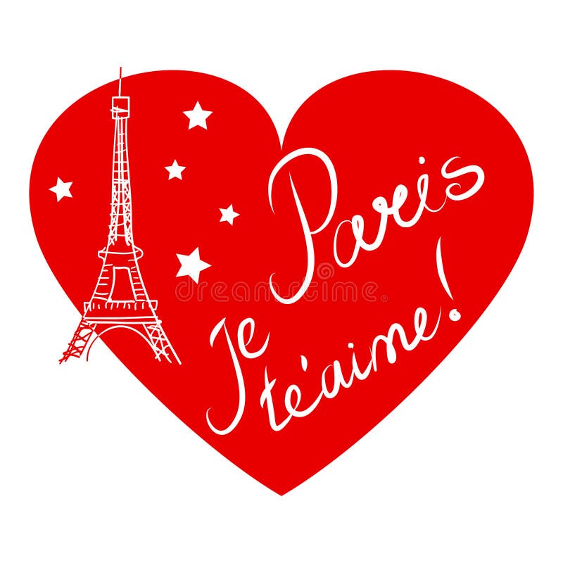 Paris, Heart, Hand Drawn Illustration Stock Vector - Illustration of ...