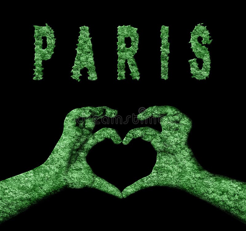 Paris Heart Hands Nature stock illustration. Illustration of greenery ...