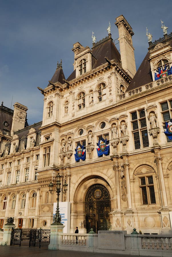 Paris: Hotel de Ville stock photo. Image of square, plaza - 19513192