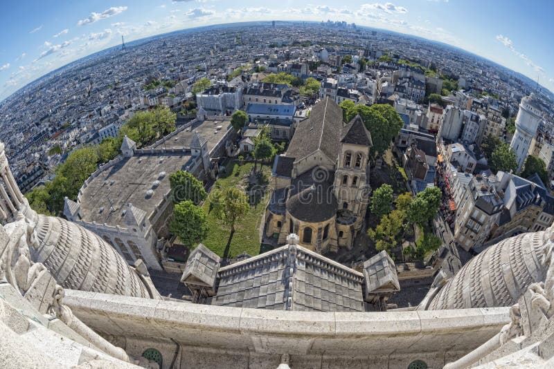 Paris Huge Aerial View from Montmatre Stock Image - Image of attraction ...