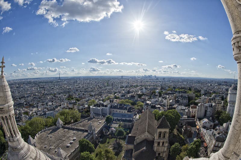Paris Huge Aerial View from Montmatre Stock Photo - Image of french ...