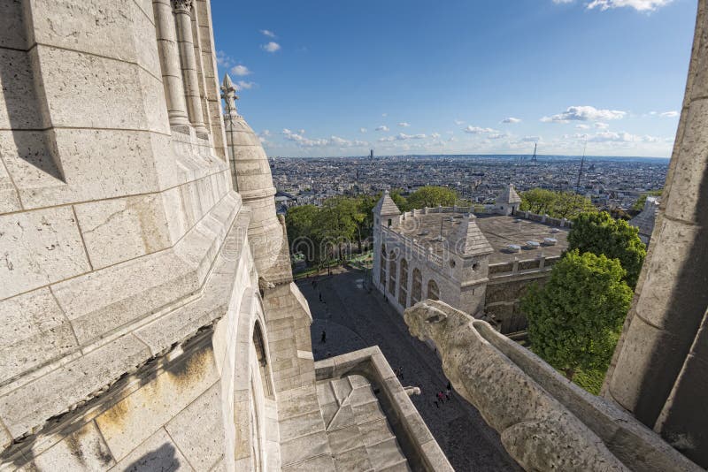 Paris Huge Aerial View from Montmatre Stock Photo - Image of blue ...