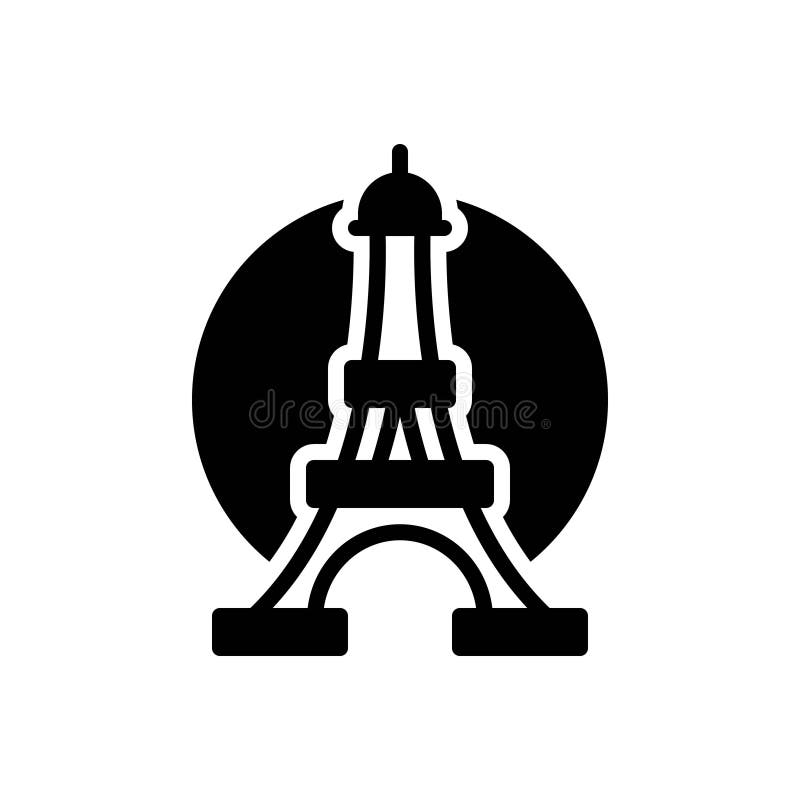Black Solid Icon for Paris, French and Tower Stock Vector ...